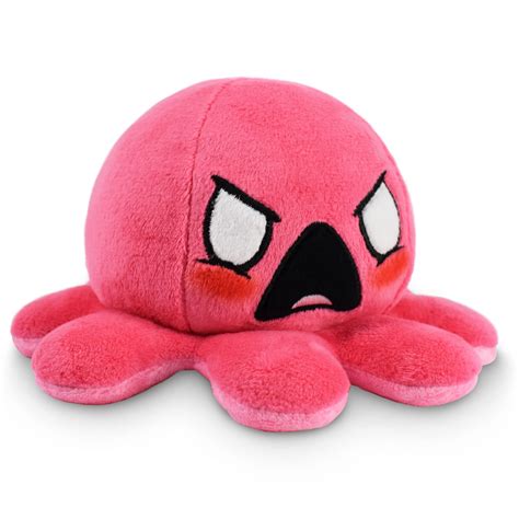 Teeturtle The Original Reversible Octopus Plushie Angry Light Pink