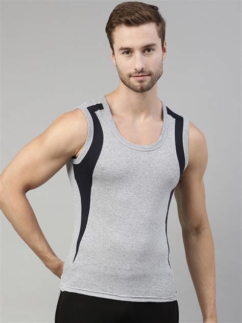 Buy Dixcy Scott Men Grey Solid Innerwear Vests Dso Bold Gym Vest B 1100 P1 Innerwear Vests
