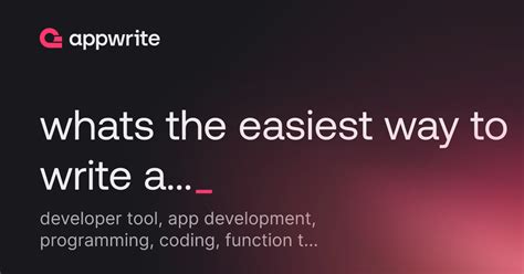 whats the easiest way to write and test functions threads appwrite