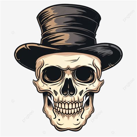 모자를 쓴 만화 해골 두개골 맨 위 모자 Png 일러스트 및 이미지 에 대한 무료 다운로드 Pngtree