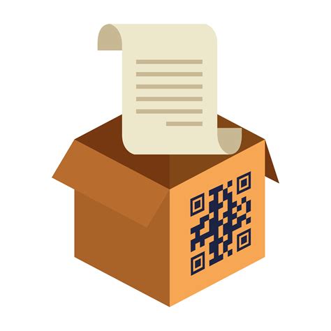 Qr Code Over Box And Receipt Paper Vector Design Vector Art At Vecteezy