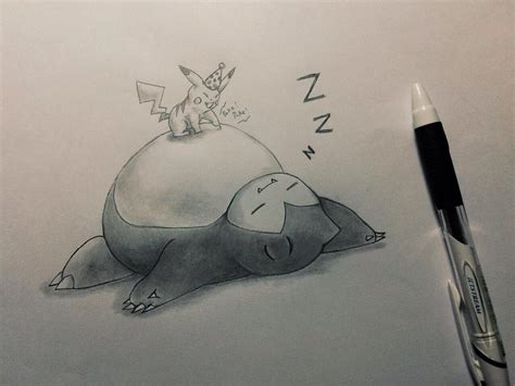 Snorlax And Pikachu By Sebcol On Deviantart