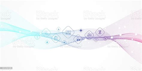 평면 아이콘이 있는 추상적인 건강 관리 배너 템플릿입니다 헬스케어 의학 개념 의료 혁신 기술 약국 배너 벡터 그림입니다 0명에 대한 스톡 벡터 아트 및 기타 이미지 Istock