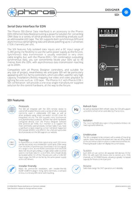 Sdi — Pharos Controls