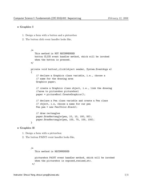Graphics Computer Science I Fundamentals 22c 016 Docsity