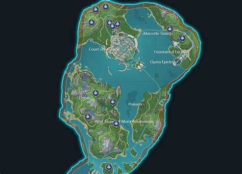 Genshin Impact Condessence Crystal Locations In Fontaine Map