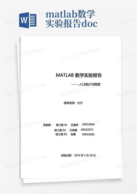 matlab数学实验报告 docword模板下载 编号lpogzgez 熊猫办公