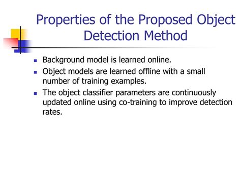 Ppt Robust Moving Object Detection And Categorization Using Self Improving Classifiers