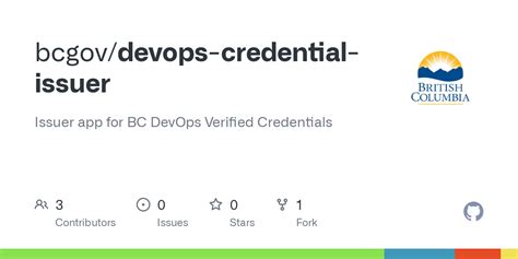 Github Bcgovdevops Credential Issuer Issuer App For Bc Devops