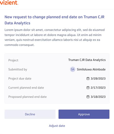 Vizient Project Management Dashboard