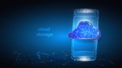 가상 클라우드 데이터 저장 의 이미지와 휴대 전화의 벡터 그림 과학 미래지향적 웹 네트워크 개념 통신 첨단 기술 Eps 10 클라우드 컴퓨팅에 대한 스톡 벡터 아트 및 기타