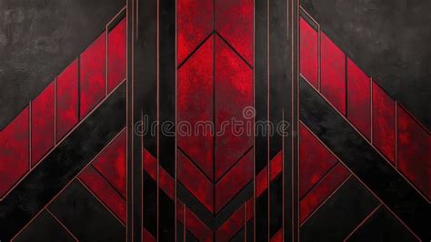 Geometric Abstract Art With Red And Black Angular Patterns And Lines Stock Image Image Of