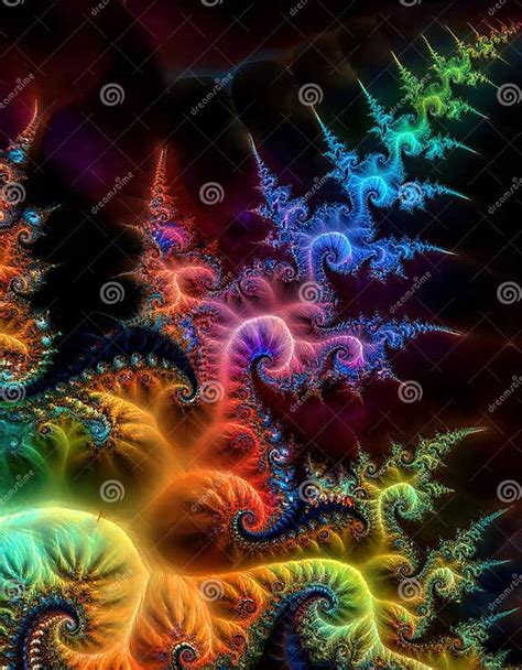Vibrant Display Of Complex Fractal Patterns Revealing The Beauty Of The