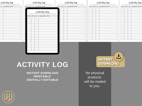 Activity Log Activity Tracker Template Activity And Follow Up Template Daily Activities Log