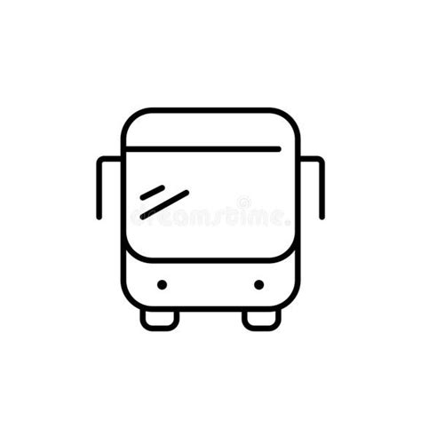 Cute Bus Front View City Public Transportation Vehicle Pixel Perfect Vector Icon Stock Vector