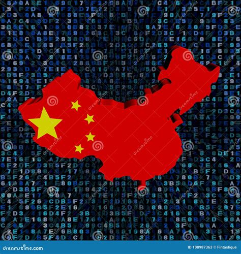China Map Flag On Hex Code Illustration Stock Illustration