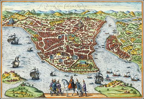 Constantinople Istanbul Turkey Antique Historical Map 1660 Drawing By
