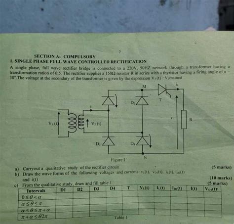 Section A Compulsory 1 Single Phase Full Wave Controlled