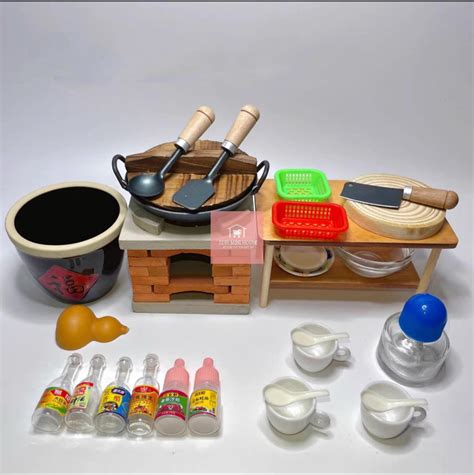 Real Miniature Kitchen Set Tiny Food Cooking Cookware Included Etsy