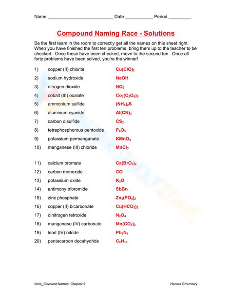 ionic and covalent compound naming worksheet worksheets library