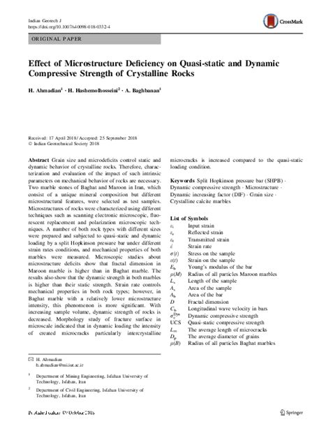 Pdf Effect Of Microstructure Deficiency On Quasi Static And Dynamic Compressive Strength Of