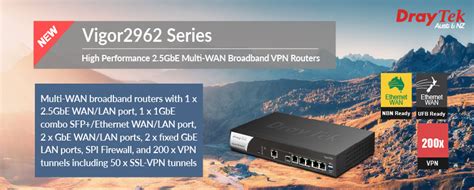 New DrayTek High Performance 2 5GbE Multi WAN Broadband VPN Routers Vigor2962 Series I LAN