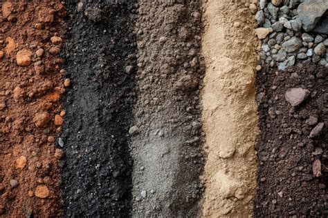Different Soil Types Showing A Variety Of Textures And Colors 65342207