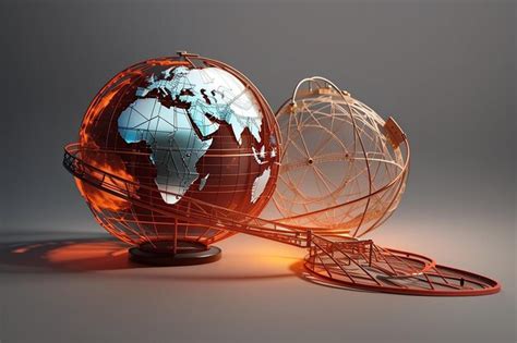 Premium Photo 3d Render Of A Wireframe Globe On Fiery