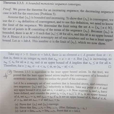 Solved Es Theorem A Bounded Monotonic Sequence Chegg