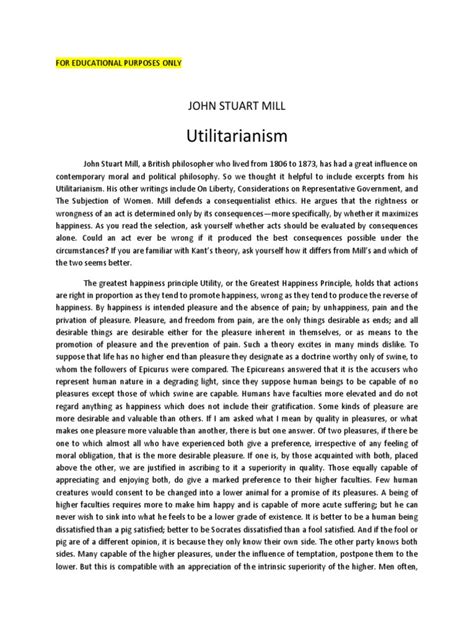 utilitarianism pdf utilitarianism john stuart mill