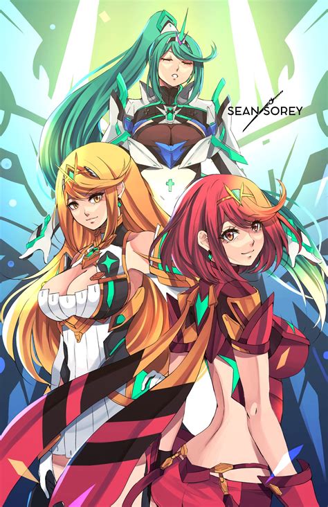 Pyra Mythra And Pneuma Xenoblade Chronicles And 1 More Drawn By Sean Sorey Danbooru