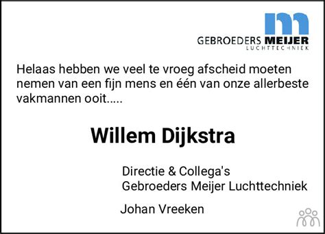 Willem Dijkstra 09 05 2021 Overlijdensbericht En Condoleances Mensenlinq Nl