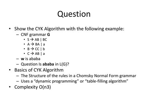 Ppt The Cyk Algorithm Powerpoint Presentation Free Download Id151109