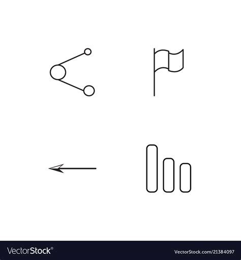 Essential Linear Icons Set Simple Outline Vector Image