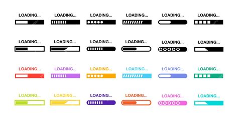 Premium Vector Set Of Loading Bar Vector Icons Download Or Upload Progress Vector 10 Eps