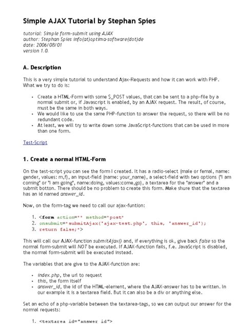Ajax Tutorial Pdf Computers