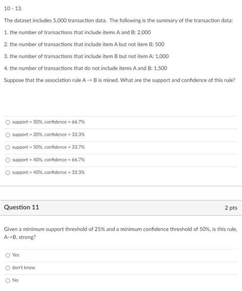 Solved 10 13 The Dataset Includes 5000 Transaction Data
