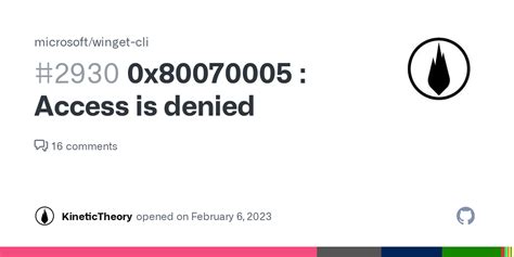 0x80070005 Access Is Denied Issue 2930 Microsoft Winget Cli GitHub