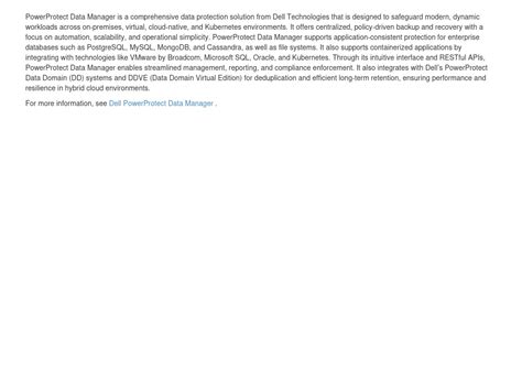 Dell Powerprotect Data Manager Protect Red Hat Openshift Applications With Dell Powerprotect