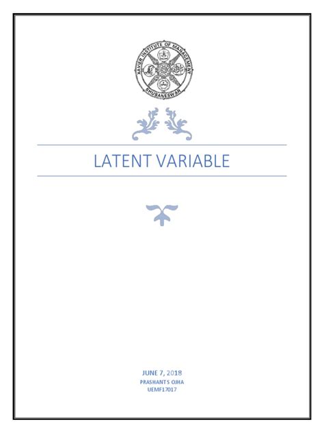 Latent Variable June 7 2018 Pdf Causality Analysis