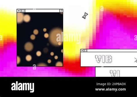 Animation Of Digital Interfaces With Light Spots And Vibes Text On
