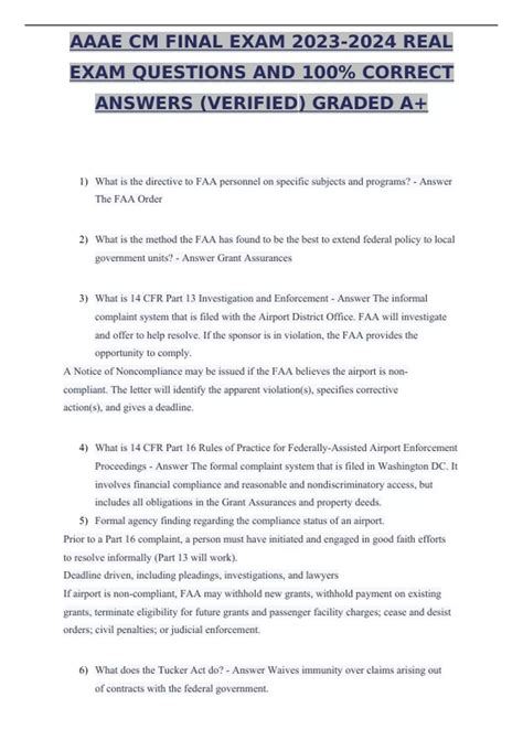 Aaae Cm Final Exam Real Exam Questions And 100 Correct Answers Verified Graded A Aaae Cm