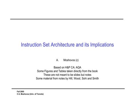 Instruction Set Architecture And Its Implications