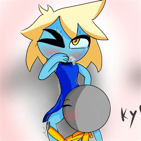 Rule 34 Armor Bald Bald Man Blonde Hair Blue Dress Blue Skin Blush Blush Lines Blushing Breath