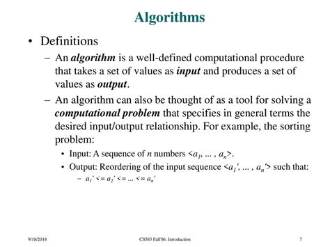 Cs 583 Fall 2006 Analysis Of Algorithms Ppt Download