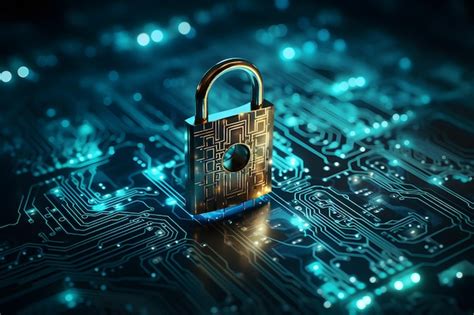 Premium Ai Image Cyber Security Padlock Symbol Hovering Over Data Ai Generated Art