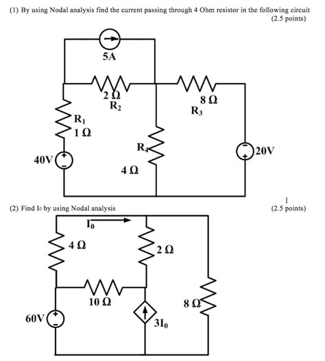 solved 1 by using nodal analysis find the current passing