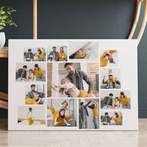 Картина от канава със снимки Семейни моменти Персонализиран подарък Картини от канава