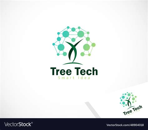Tree Tech Logo Creative Connect Smart Digital Vector Image