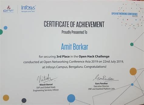 Amit K Borkar On Linkedin Oncon Infosys Onf Openhack2k19 Openenterprisewan Innovation